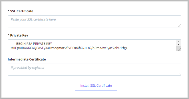 Installing a Third-Party SSL Certificate